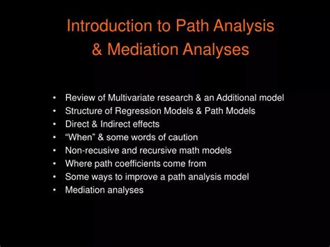 Ppt Introduction To Path Analysis And Mediation Analyses Powerpoint