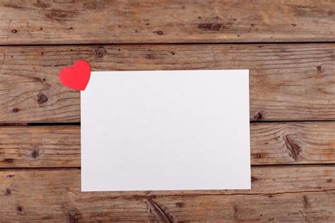Premium Photo Overhead View Of Red Heart Shape At Corner Of Blank