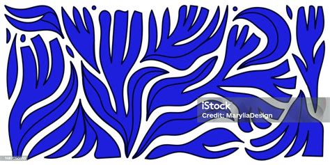 추상적인 유기적 모양 콜라주 컷아웃 스타일 현대 미술 구성의 벡터 세트 마티스는 영감을 얻었고 꽃 나뭇잎 0명에 대한 스톡 벡터 아트 및 기타 이미지 Istock