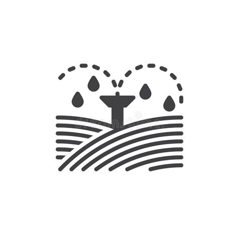 Irrigation Sprinklers Icon Vector Filled Flat Sign Solid Pictogram