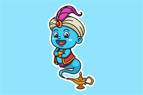 Cute Genie Sticker Graphic By Junedigitalart · Creative Fabrica