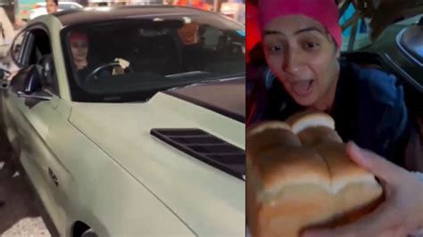 Delhis Famous Vada Pav Girl Spotted Driving Mustang Worth Nearly ₹1 Cr