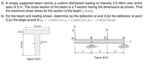 solved a simply supported beam carries a uniform distributed loading