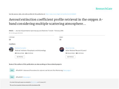 Pdf Aerosol Extinction Coefficient Profile Retrieval In The Oxygen A