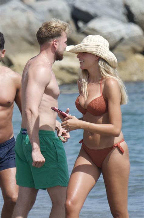 Zara Mcdermott White Dots And Orange Bikini 25 Photos The Fappening