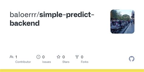 Github Baloerrrsimple Predict Backend