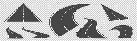 彎曲的道路和高道路與白線道路曲線幾何設計街道交叉向量插圖向量圖形及更多小徑圖片 小徑 遞減透視圖 一組物體 Istock
