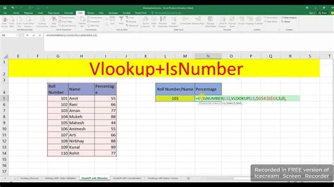 Vlookup With Isnumber Uses Youtube