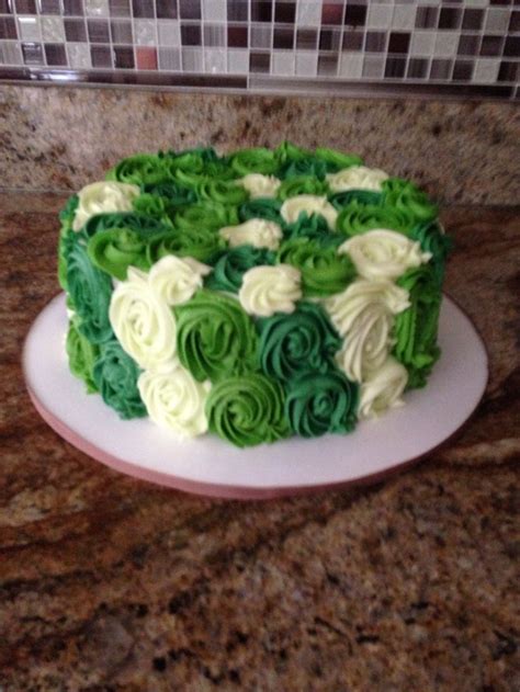 Green Rosette Cake For Minecraft Rosette Cake Cake Desserts