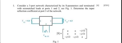 Solved Com 1 Consider A 3 Port Network Characterized By