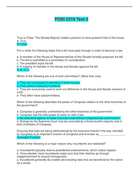 Posi 2310 Test 2 Questions With 100 Correct Answers Posi 2310