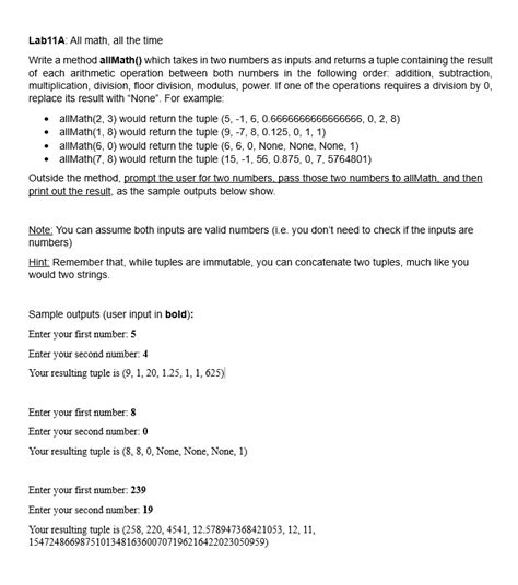 Solved Lab11a All Math All The Time Lab11b Show Me Where