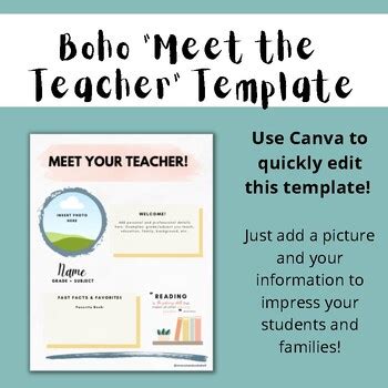 Boho Meet the Teacher Template | Canva Template by Mrs Comers Bookshelf