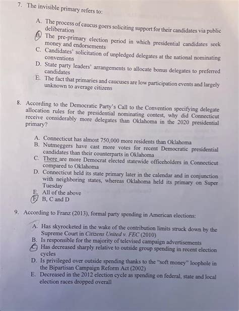 7 The Invisible Primary Refers To A The Process Of