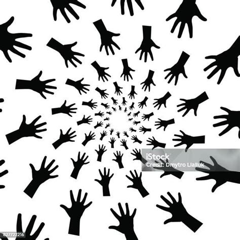 배경 패턴 블랙 및 화이트 나선형 패턴입니다 라운드는 하프톤 그림을 중심으로 손 손목 손가락 인사말 회전 강렬하고 밝은 색상에 대한 스톡 벡터 아트 및 기타 이미지 Istock