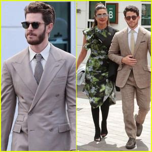 Andrew Garfield Nick Jonas And Priyanka Chopra Attend Wimbledon 2023