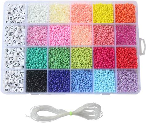 FunPa Glasperlen Set 24 Grid Glasperlen DIY Handwerk Samenperlen Mit