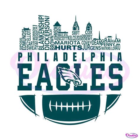 Philadelphia Eagles Skyline Football Names Svg Oladino
