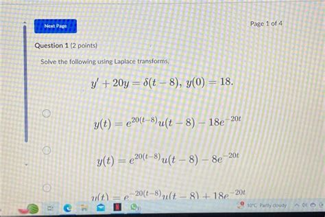 Solved Question 1 2 Points Solve The Following Using