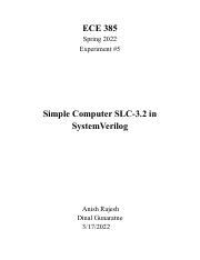 ECE 385 Lab Report 5 Pdf ECE 385 Spring 2022 Experiment 5 Simple