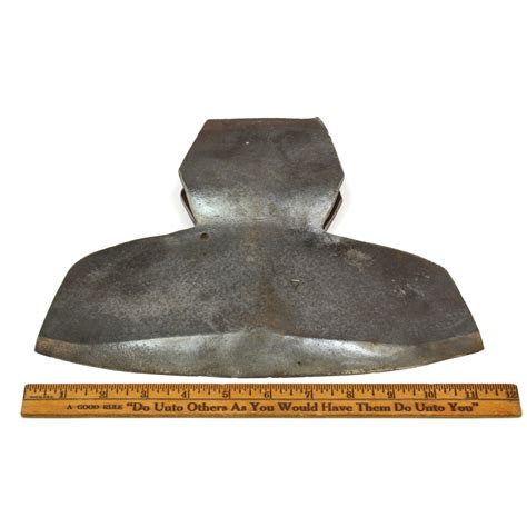 Antique Broad Hewing Axe Head Very Rare Ramsey Pattern 7 Lbs W 11