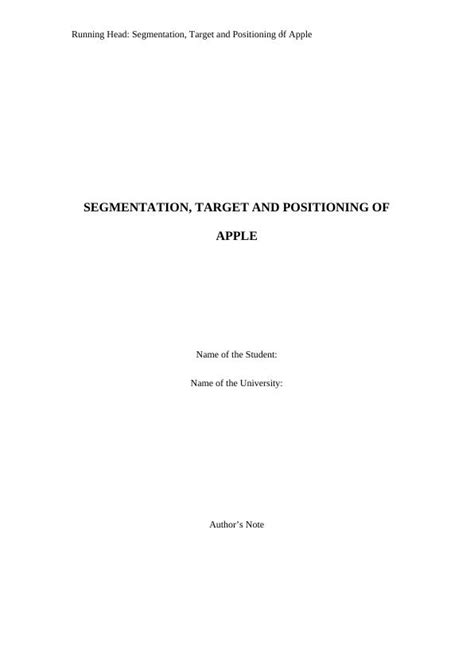 importance of segmentation target and positioning for apple