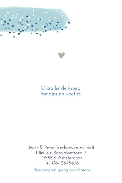 Geboortekaartje Met Waterverf En Mini Confetti