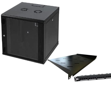 Buy 18u 450mm 19 Deep Black Wall Ed Data Cabinet Patch Panel Pdu Comms