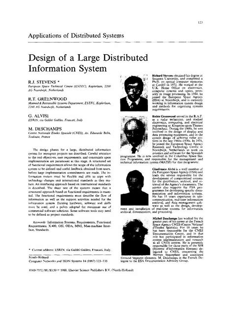 Pdf Design Of A Large Distributed Information System Dokumentips