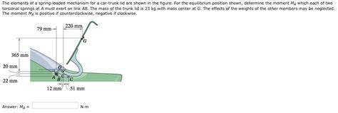 The Elements Of A Spring Loaded Mechanism For A Chegg