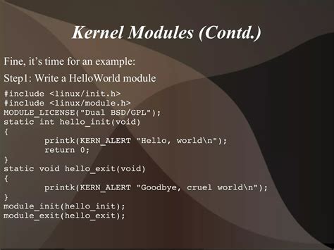 Introduction To Linux Kernel Modules Ppt