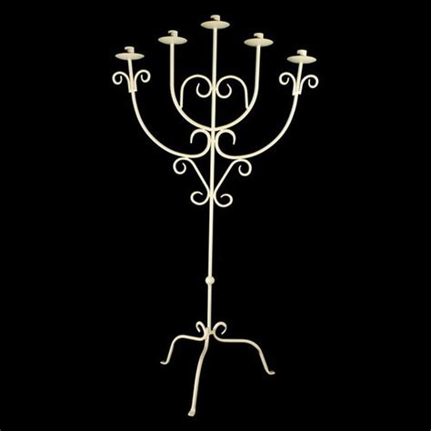 Підлоговий свічник канделябр на 5 свічок молочного кольору — ціна 975