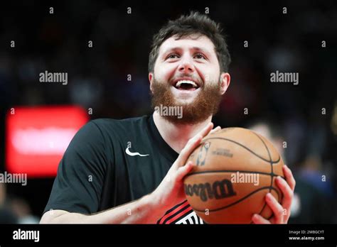 Portland Trail Blazers Center Jusuf Nurkic 27 Warms Up Before An Nba