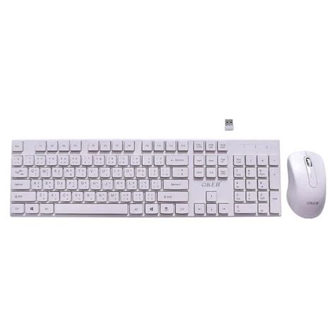 Nenมาใหม่🚀ส่งเร็ว🚀oker Wireless Desktop Keyboard Mouse Combo ชุด
