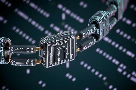 Premium AI Image Digital Chains With Coding Blockchain Technology Concept