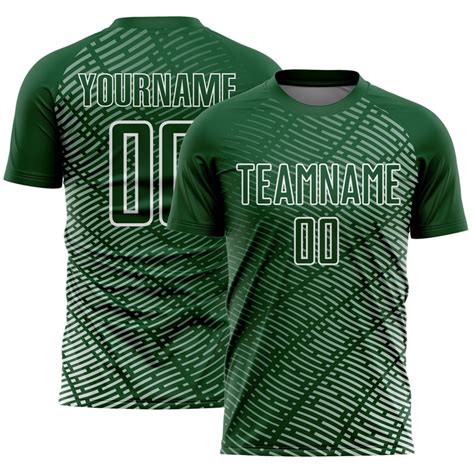 Custom Green White Stripe Line Sublimation Soccer Uniform Jersey Top