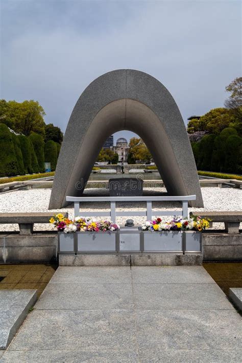 Hiroshima Victims Memorial Cenotaph Monument In The Peace Memorial Park