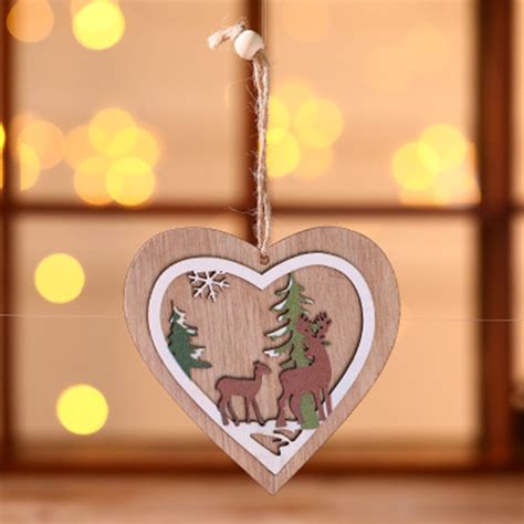 3d Christmas Ornament Wooden Hanging Pendants Star Vicedeal