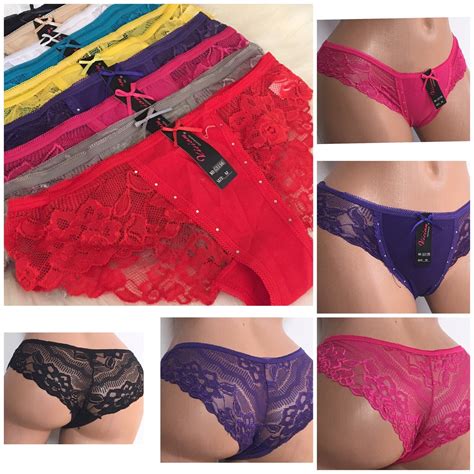 Lace Bikini Cheeky Lowrise Hi Cut Womens Panties Undies 6 48 Pack