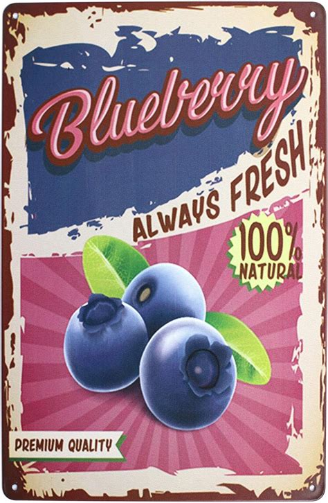 Fruits Collection Vintage Metal Tin Sign Rural Retro Plaque