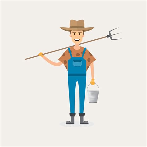 Farmer Cartoon Character Isolated On White Background 426434 Vector Art