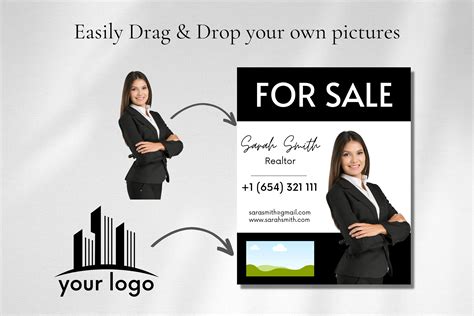 Real Estate Yard Sign Template For Sale Yard Sign Customizable For