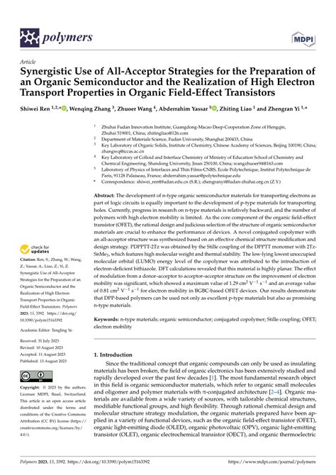 Pdf Synergistic Use Of All Acceptor Strategies For The Preparation Of