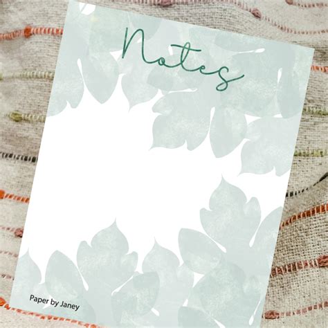 Leaf Notepad Paper By Janey