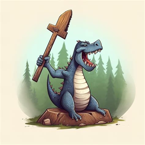 Premium AI Image Cartoon Dinosaur Generative AI