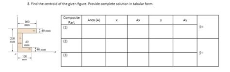 Solved Find The Centroid Of The Given Figure Provide
