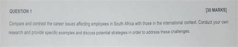 Solved Question 1 30 ﻿marks Compare And Contrast The Career