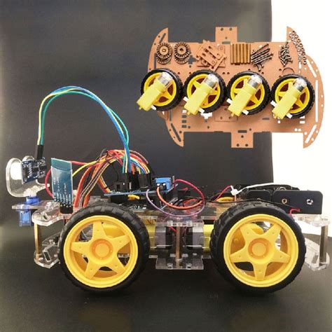4wd Robot Car Kit Bluetooth Ir Obstacle Avoid Line Follow L298n For （no Instructions Please