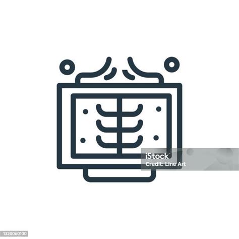 의료 개념에서 X 광선 아이콘 벡터 X 선 편집 가능한 스트로크의 얇은 선 그림입니다 웹 및 모바일 앱 로고 인쇄 미디어에