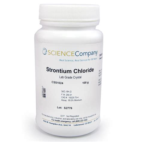 Lab Grade Strontium Chloride 100g For Sale Buy From The Science Company